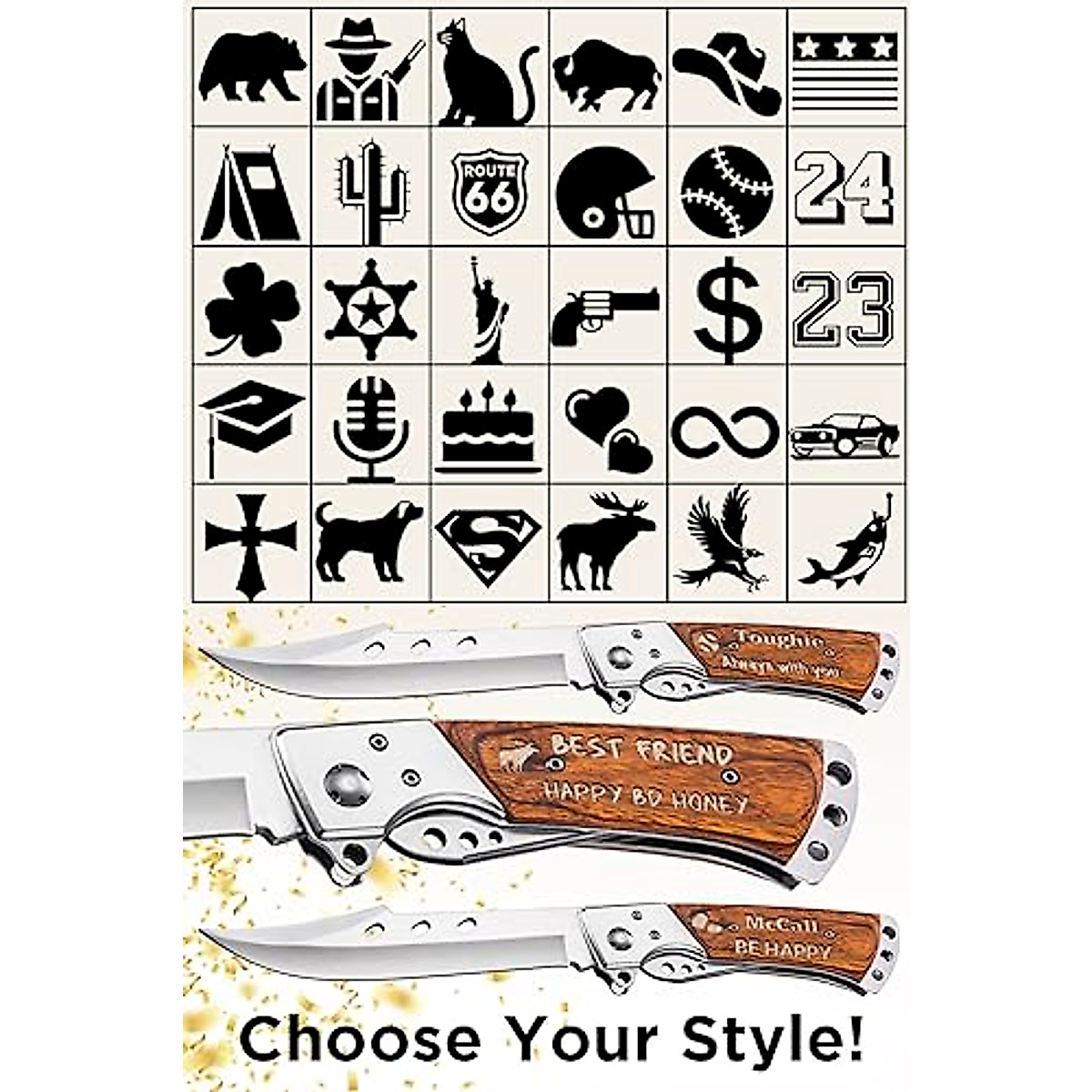 Personalized Gift for Men - Customized Pocket Knife - Custom Engraved Knives - Engraved Gifts for Dad Husband - Gift Idea for Birthday Christmas Valentine's Day Anniversary Stocking Stuffers 4172 PS