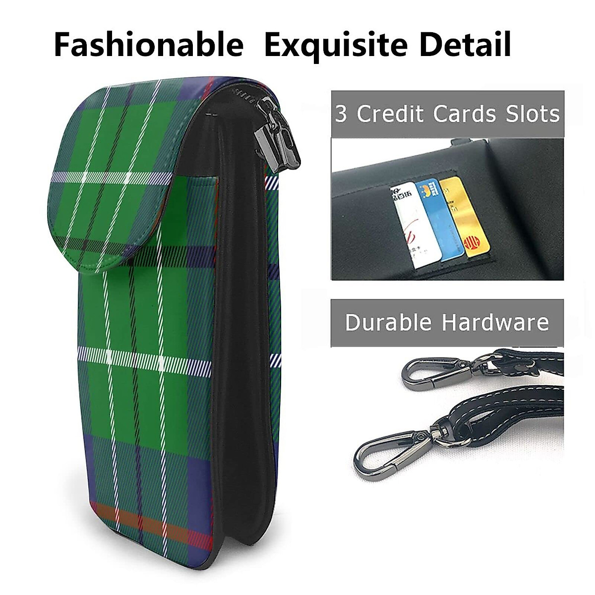 Small Crossbody Scottish Clan Duncan Tartan Crossbody Purse Bag Fashion Cell Purse Wallet For Women/Girls Gift