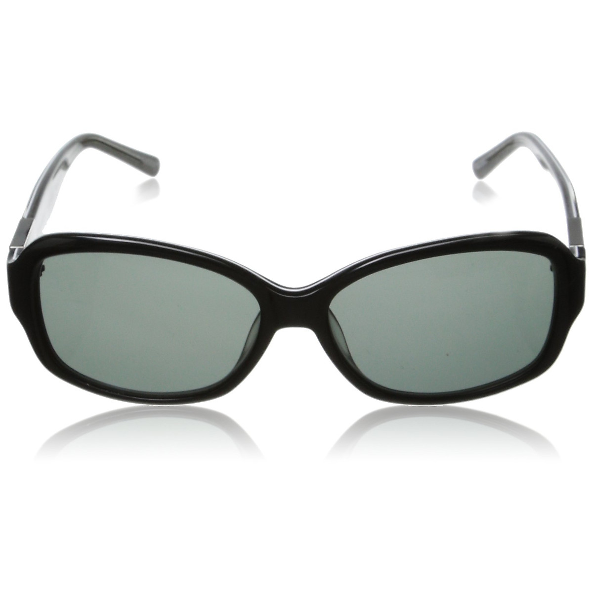 Kate Spade New York Women's Annika Rectangular Sunglasses, Black Silver Spark/Gray, 57 mm