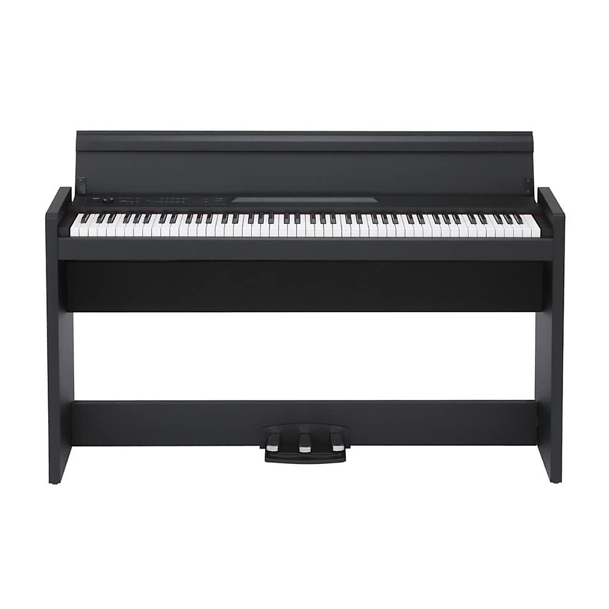 Korg LP-380 U 88-Key Digital Home Piano (Black) Bundle with Flip-Top Bench and Closed-Back Studio Headphones (3 Items)
