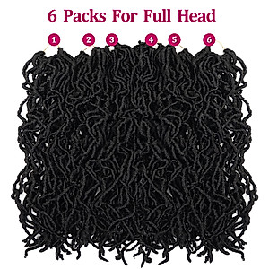 Soft Locs 24 Inch Faux Locs Crochet Hair 6 Packs Pre looped New Crochet Locs Hair Nature Color(24Inch, #1B,)