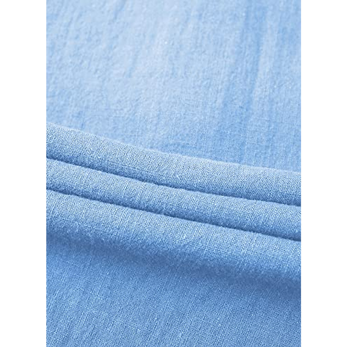JMIERR Mens Casual Cotton Linen Texture Henley Shirt Short Sleeve Button Down Shirt Summer Beach Tropical Cruise Shirts US 40(M) Sky Blue