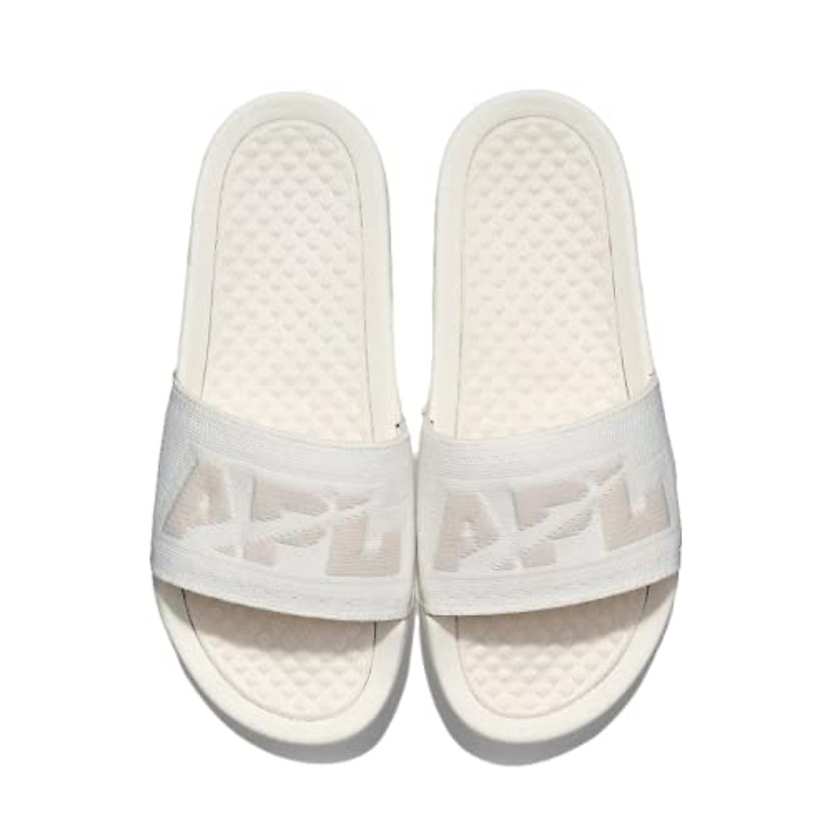 APL: Athletic Propulsion Labs Women's Big Logo Techloom Slide, Ivory/Beach, 6