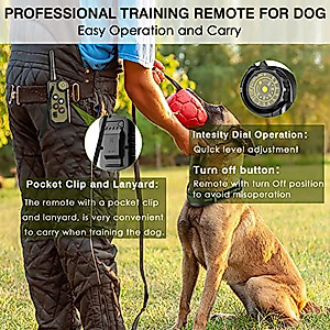 HUWEBO Dog Training Collar - Waterproof Shock Collars for Dog with Remote, 4 Training Modes, 2 Shock Modes, Beep, and Vibration, Rechargeable Electric Dog Shock Collar for Medium Large Dogs