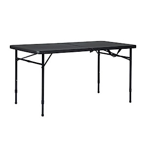 Dinning Table Set Furniture Mainstays 4 Foot Fold-in-Half Adjustable Table, Rich Black Dinning Table