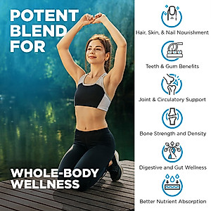 Nutrivein Multi Collagen Pills 2250mg - 180 Collagen Capsules - Type I, II, III, V, X - Anti-Aging, Healthy Joints, Hair, Skin, Bones, Nails, Hydrolyzed Protein Collagen Peptides for Woman and Men