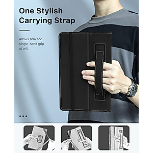 MoKo Case Compatible with Samsung Galaxy Tab A7 Lite 8.7 Inch (SM-T225/T220/T227), Slim Lightweight PU Tablet Shell Cover Stand Case Fit Samsung Galaxy Tab A7 Lite 8.7 2021 Tablet - Black