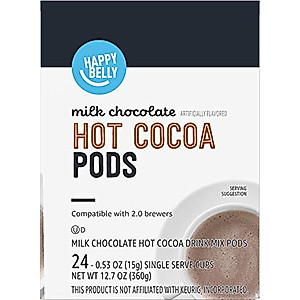 Amazon Brand - Happy Belly Hot Cocoa Pods, Milk Chocolate, 24 Count, Pack of 1
