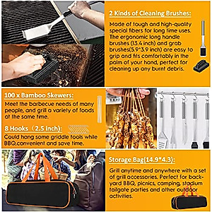 136 PCS Griddle Accessories Kit for Blackstone Camp Chef BBQ,Flat Top Grill Accessories with Basting Cover,Professional Grilling Gift for Men and Women,Perfect for Camping Backyard Barbecue