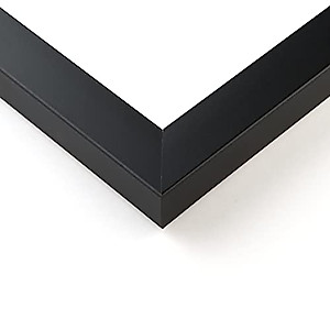 6x12 Frame Black Real Wood Picture Frame Width 0.75 Inches | Interior Frame Depth 0.5 Inches | Black Mid Century Photo Frame Complete with UV Acrylic, Foam Board Backing & Hanging Hardware