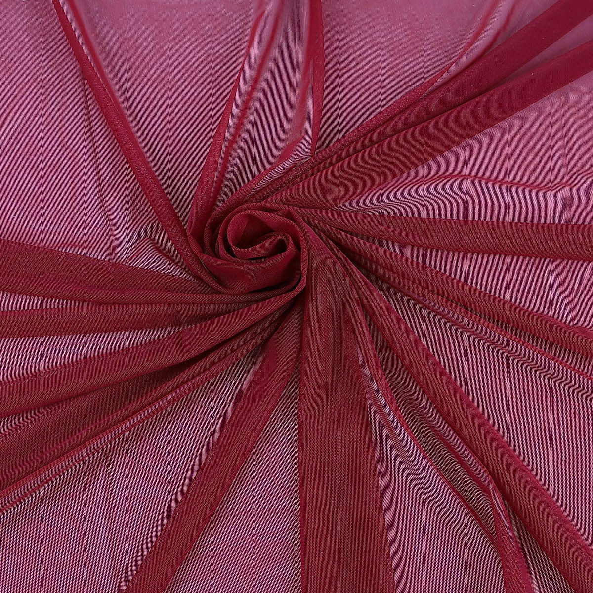 Superfine 4-Way Stretch Net Fabric Nylon Spandex Power Mesh, Pre-Cut 5 Yards Long 60" Wide, Lightweight Sheer (Wine Red)