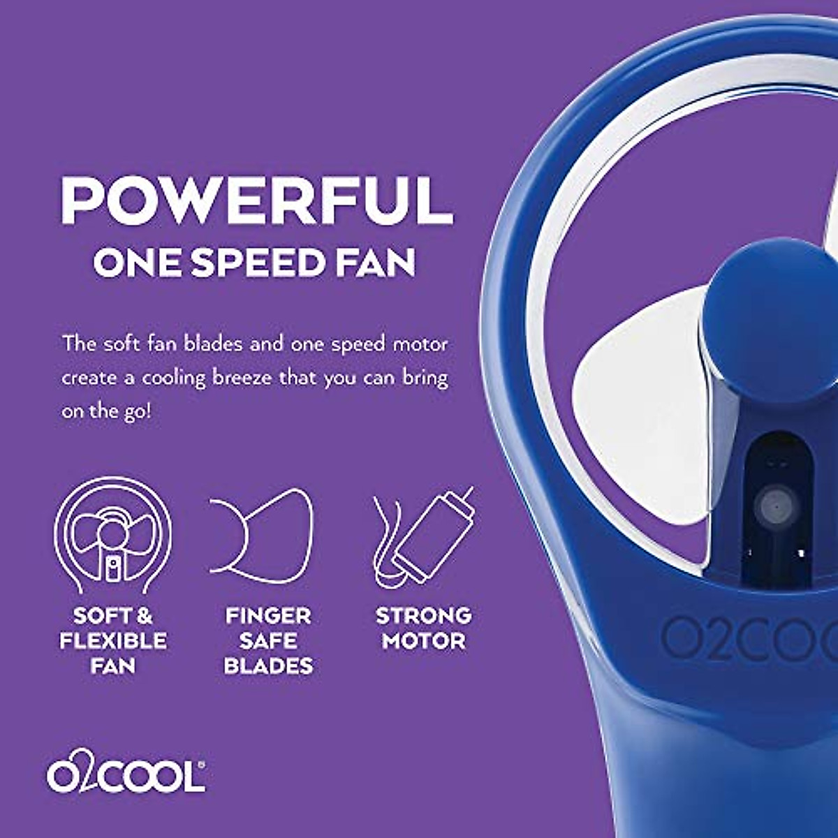 O2COOL Elite Battery Powered Handheld Water Misting Fan (Blue)