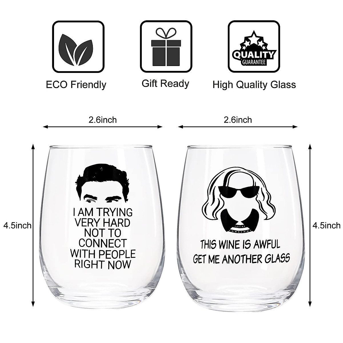 Stemless Wine Glasses Set of 2,Funny Wine Glass for Women with Sayings,I am Trying Very Hard Not to Connect with People Right Now,Housewarming gifts for New Home,Unique Gifts for Women,15 oz