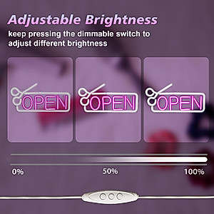 Open Neon Sign Pink White LED Sign USB Powered Neon Light up Signs for Wall Decor with Switch for Bar Salon Store Hotel Coffee Shop Club Business