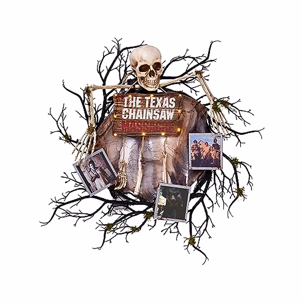 Spirit Halloween The Texas Chainsaw Massacre Light-Up Leatherface Wreath | Officially Licensed | Horror Décor