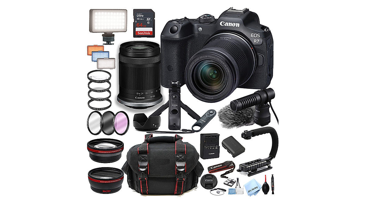 Canon EOS R7 Mirrorless Camera Kit with 18-150mm Lens & Accessories