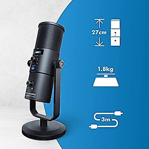 M-Audio Uber Mic | Professional USB Microphone With Switchable Polar Patterns and Integrated Headphone Output