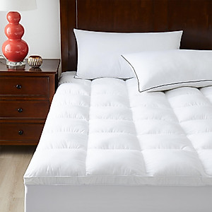 California King Mattress Pad Thick Mattress Topper Pillow Top Mattress Pad Cover Quilted Fitted Mattress Protector Cotton Bed Topper with 8-21 Inch Deep Pocket, White (72 * 84 Inches)