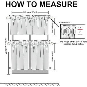 Hiasan 3 Piece Semi Sheer Black Kitchen Curtains Light Filtering Buffalo Checkered Tier and Valance Window Curtains Set