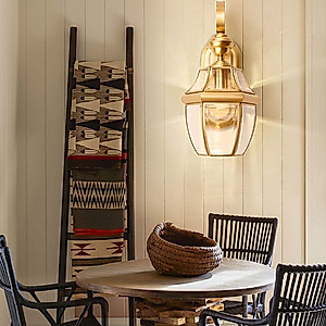 WANIYA1 American All-Copper Wall Lamp European Style Outdoor Waterproof Glass Wall Sconce Lighting Fixture Home Lighting Garage Porch Garden Wall Lights