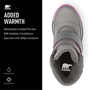 Sorel Youth Unisex Little Children's Whitney II Strap Waterproof Boots - Quarry, Grill - Size 6