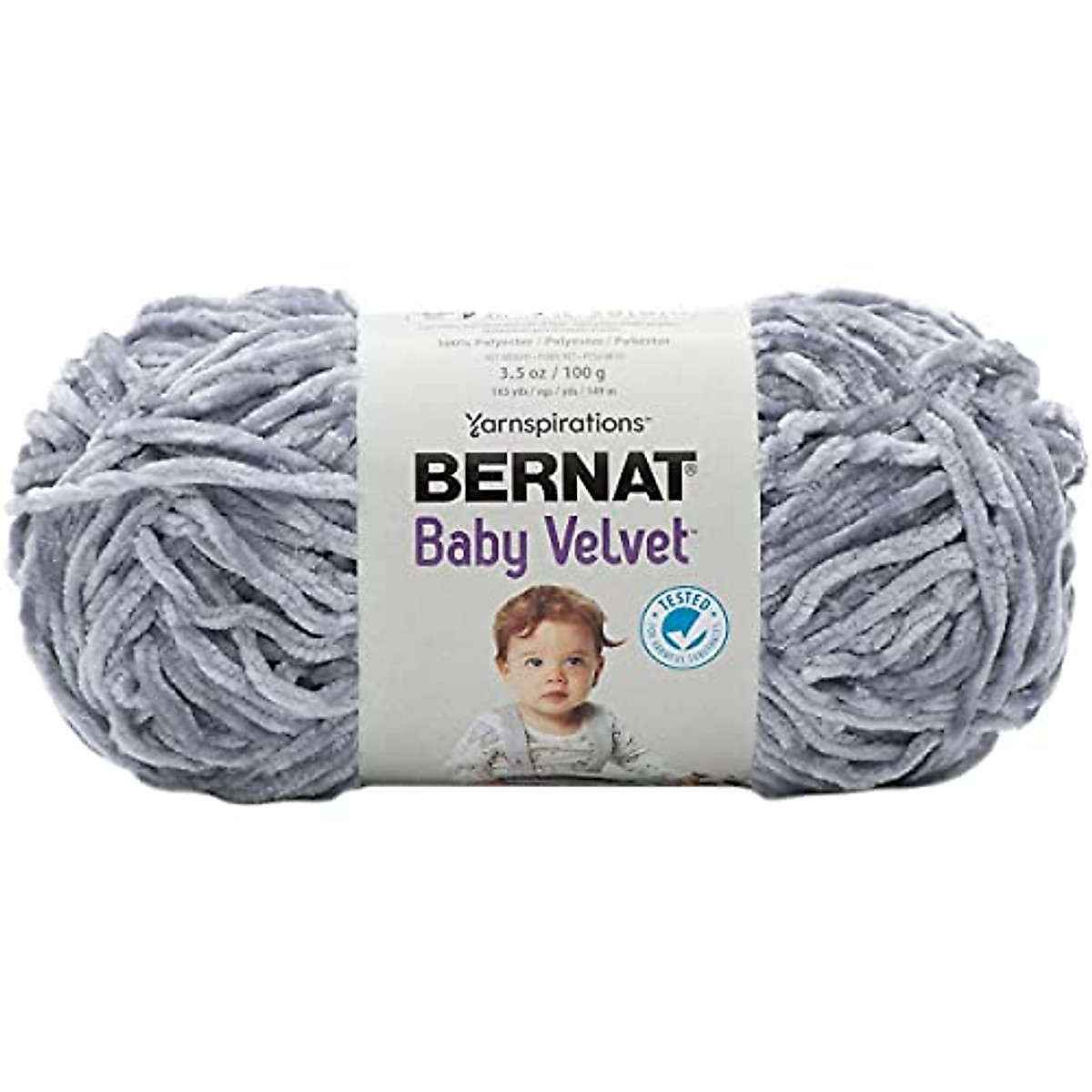 Bernat Baby Velvet Yarn Pale Gray 164018-18013 (3-Skeins) Same Dye Lot Worsted Medium #4 Soft 99% Acrylic/1% Polyester Bundle with 1 Artsiga Craft Bag