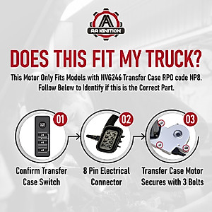 4WD Transfer Case Shift Encoder Motor - Compatible with Chevy, GMC & Cadillac Vehicles - Silverado, Tahoe, Avalanche, Suburban, Ram 1500, 2500, Sierra, Yukon XL - Replaces 19125571, 600910, 88962314