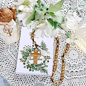 First Communion Religious Party Favor Gift Bags Cross Paper Gift Bags God Bless Treat Paper Bags for First Communions, Christenings, Baptism, Easter (60 Pack)