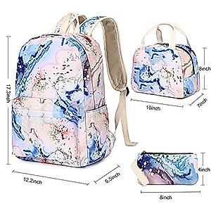 Bluboon School Backpack Teens Girls Boys Kids School Bags Bookbag with Lunch bag pencil pouch (Orange - 9562)