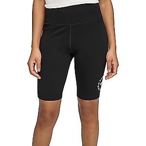 Karl Lagerfeld Paris Women's Logo Everyday Fashion Sport Biker Short, Black, X-Small