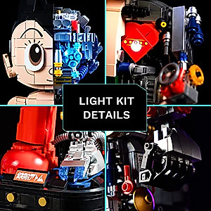 BRICKKK Pantasy Astro Boy Building Kit, Cool Building Sets for Adults, Creative Collectible Build-and-Display Model for Home or Office, Birthday Present for Teens (1258Pieces) (Light Kit Edition)