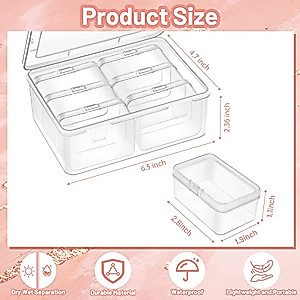 Gbivbe Small Plastic Storage Box, 7 Pieces Plastic Storage Cases Bead Organizers Boxes with Lid Mini Rectangles Boxes Craft Supply Case Bead Containers for Organizing