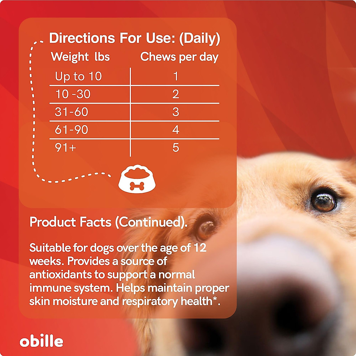 Obille Allergy Aid for Dogs 160 Chews 12 oz – Relieves Itchy Skin, Healthy Coat, Safe Natural Ingredients, Antioxidant Immunity Booster with Omega3 & Turmeric