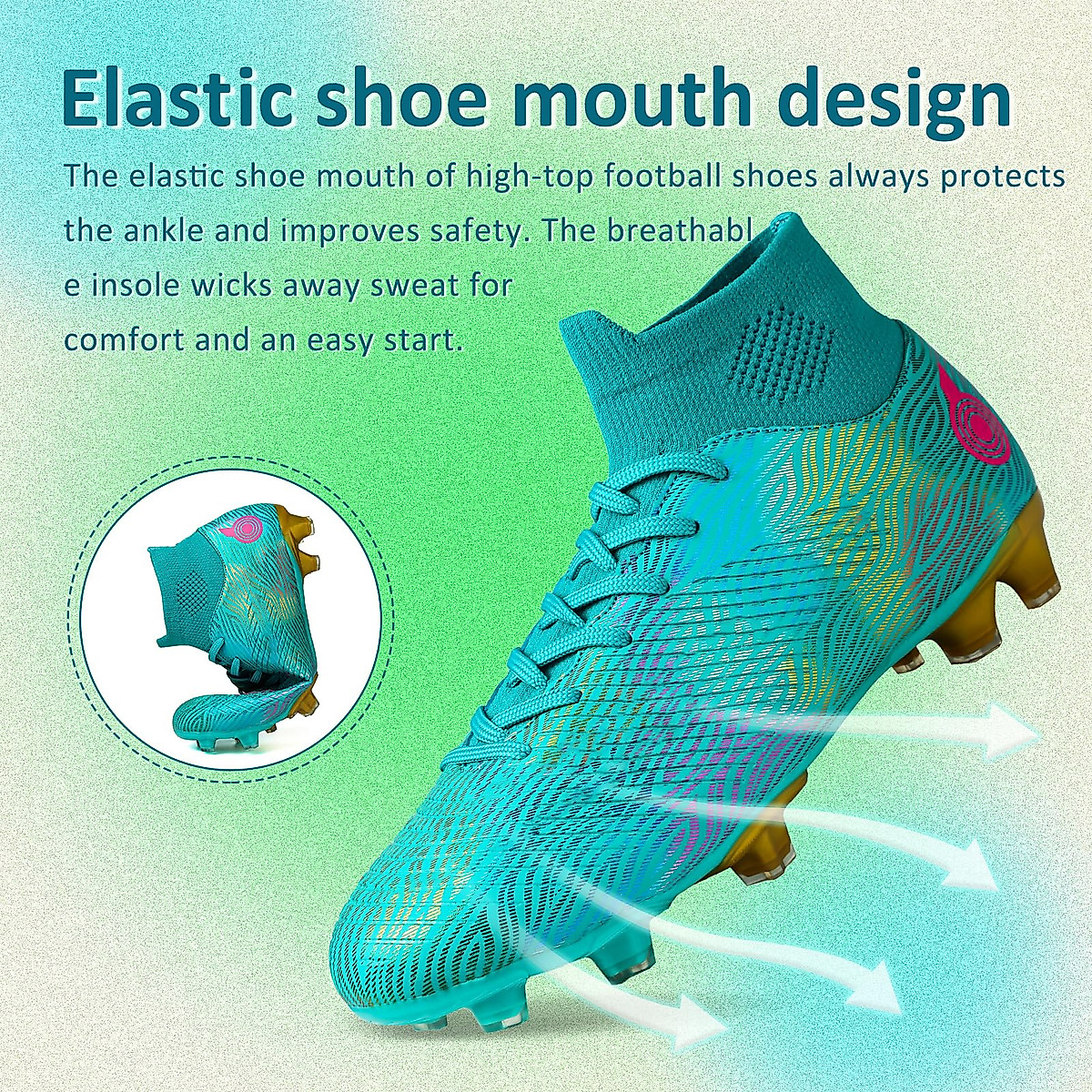 Soccer Cleats Mens Football Cleats Women Tacos de Futbol para Hombre tachones Futbol Soccer para Hombre para Hombres Outdoor Soccer Shoes High Top Cleats Men Football Boots Professional Spikes AG/FG
