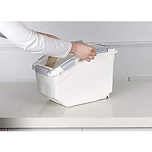 Grain Storage Container 20 lb (10 Liter) with Wheels Seal Locking Lid PP(Pack-2)