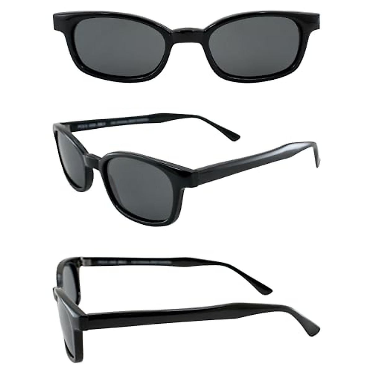 Pacific Coast Feather Original X-KD's Biker Polarized Lenses Black Frames 20% Sunglasses