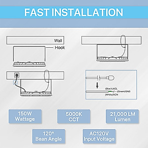 HYPERLITE high Bay led Shop Lights: 150W UFO led high Bay Light for barn Shop Garage Warehouse Factory Gym Lighting Industrial and Commercial UFO Lights