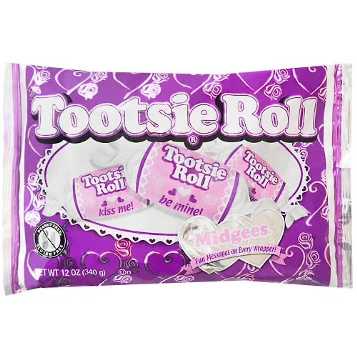Valentine Purple Tootsie Roll Midgees, 12 Ounce Bag