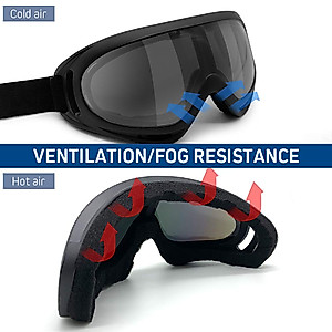 QZL Ski Goggles Women Men Kids (2023 Update Version) Clear Anti Fog Snowboard Snow Safety Protective Dirt Bike Motorcycle ATV Goggle Motocross Eye Protection Glasses