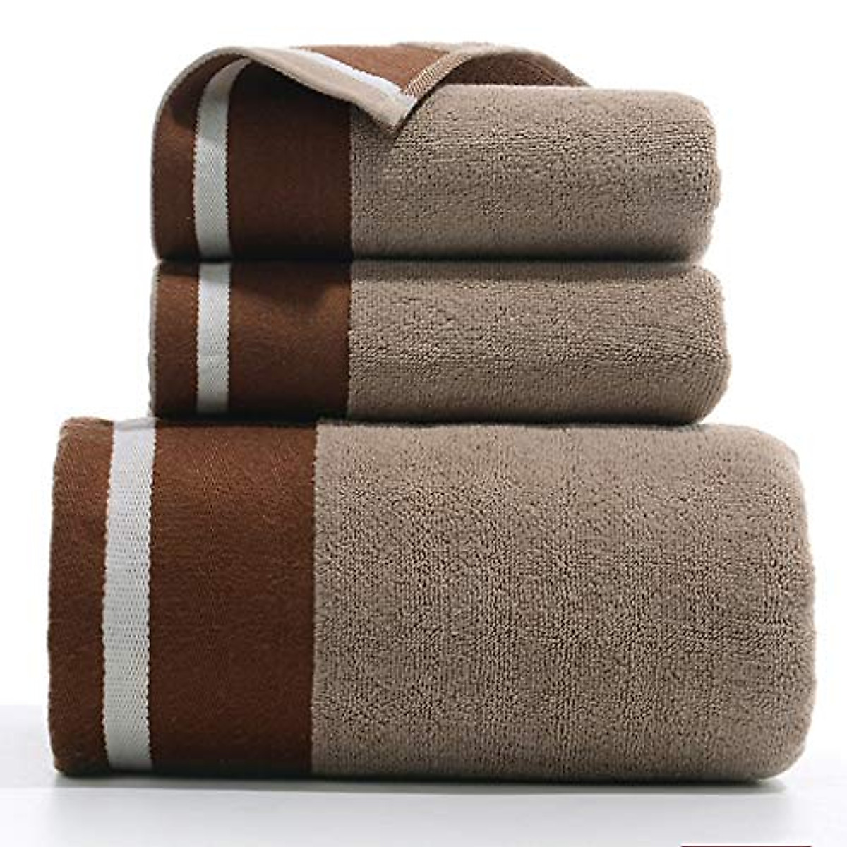 3 Piece Bathroom Towel Set, Grey Bath Towel Sets Cotton Bath Towels Set Bathroom Towels Soft Shower Towels Bathroom Sets Body Towels Hand Decorative Hotel Towel Luxury Hand Towels for Bathroom