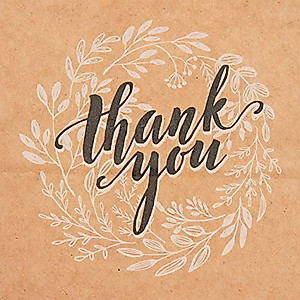 OSpecks Medium Size 8x4.75x10 inch Paper Bags, 50 Count, Thank You Gift Bags Bulk with Handle (No Bow or Ribbon), Brown Kraft Paper Bags for Retail Shopping, Wedding, Goodies, Merchandise for Customers or Guests