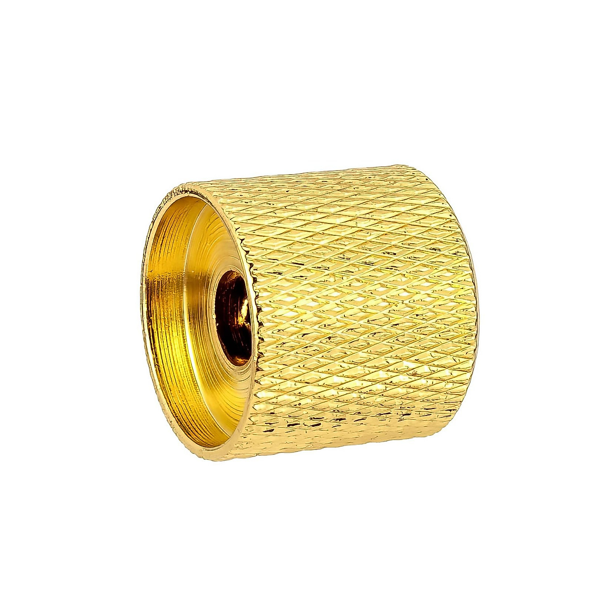 3PCS Metal Volume Tone Dome Guitar Speed Control Knurled Shaft Pots Knobs with Keys Screws Set for Electric Guitar or Bass (Gold)