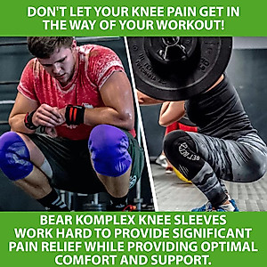 Bear KompleX Knee Sleeves for Weightlifting, Lifting Knee Sleeves for Men & Women, 5mm/7mm Compression Neoprene Knee Sleeve Support for Squats, Powerlifting, Gym & CrossFit