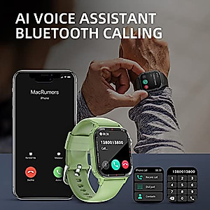 WalkerFit M2 Pro Smart Watch for Men, Fitness Tracker Watch Heart Rate Monitor, Step Tracker, Fitness Watch Smartwatch for Android for iPhone Compatible, Waterproof Reloj Inteligente para Hombre,Green