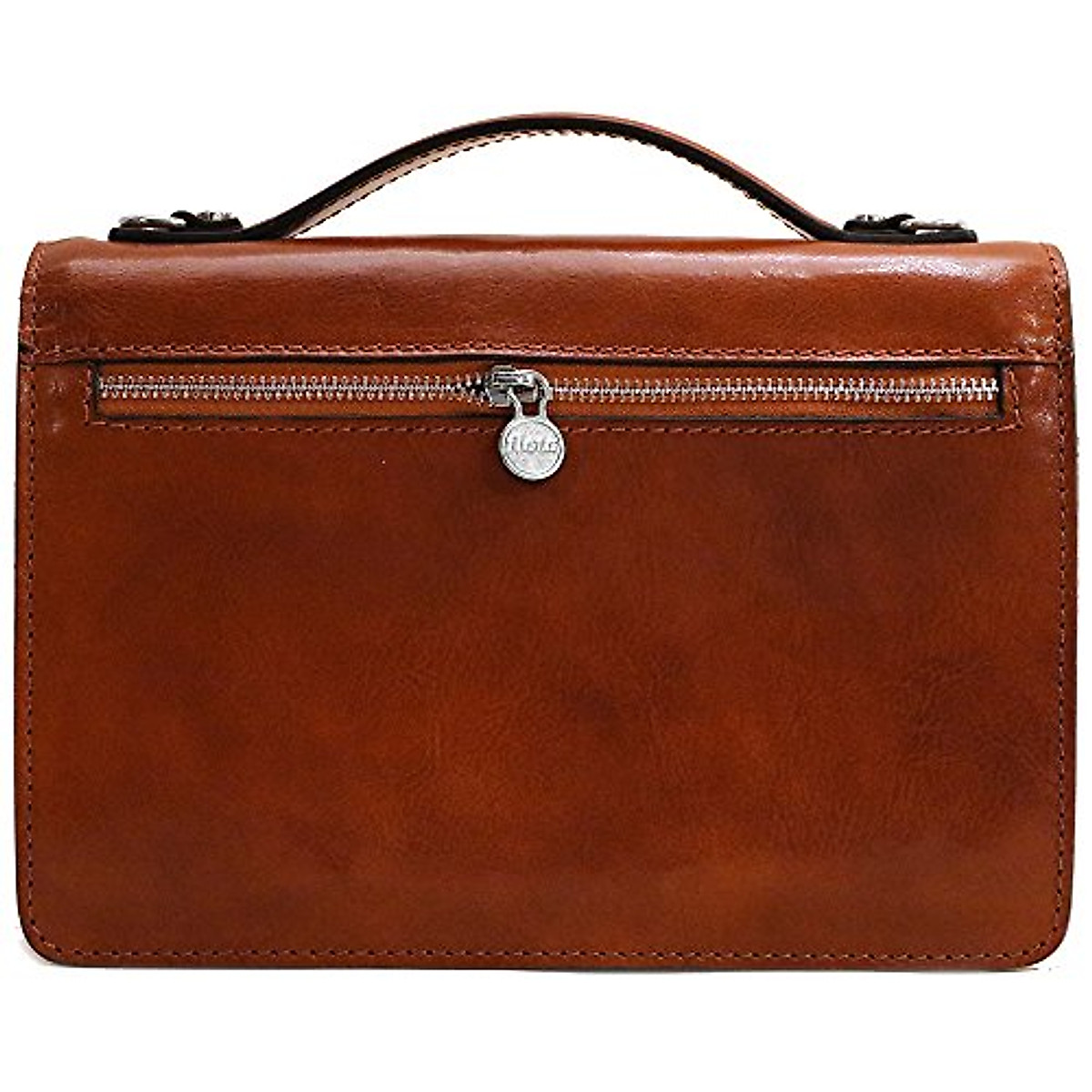 Floto Milano Mini Full Grain Leather Satchel Handbag (Olive (Honey) Brown)