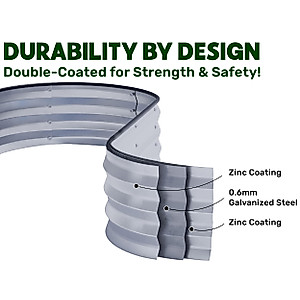 Galvanized Raised Garden Beds Outdoor // 4×2×1 ft Planter Raised Beds for Gardening, Vegetables, Flowers // Large Metal Garden Box (Silver)