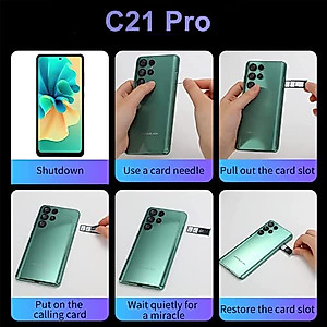 4G Unlocked Cell Phones,4G+128GB Dual Sim Smartphone, C21 Unlocked Mobile Phone with 6.8inch Waterdrop Screen, Android Phone 24+48 MP | 5000mAh | Fingerprint Lock & Face ID | US Version (rose gold)