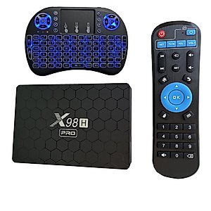 X98H Pro TV Box Android 12.0 tv Box 2.4G/5G Wifi6 4GB RAM 64GB ROM BT5.0 Support 4K H.265 with i8 Keyboard (English Version)