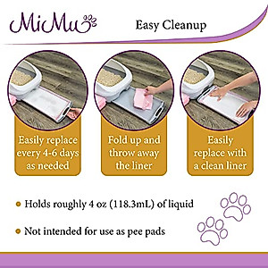 MiMu 100 Pack Cat Litter Box Liner Pads - Unscented Cat Pad Refills for Litter Box Systems - 12 x 17 Inch