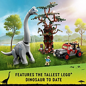 LEGO Jurassic World Brachiosaurus Discovery 76960 Jurassic Park 30th Anniversary Dinosaur Toy; Featuring a Large Dinosaur Figure and Brick Built Jeep Wrangler Car Toy; Fun Gift Idea for Kids Aged 9+
